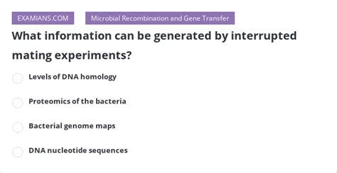 what information can be generated by interrupted mating experiments