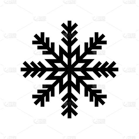 雪花图标。黑色的轮廓剪影。矢量平面图形插图。在白色背景上孤立的物体。隔离。图片 白色背景图片素材 花瓣网