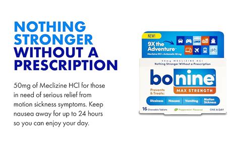 Bonine Max Chewable For Motion Sickness Relief With