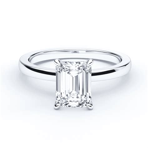 Lab Grown Emerald Cut Diamond Ring Plum Diamonds