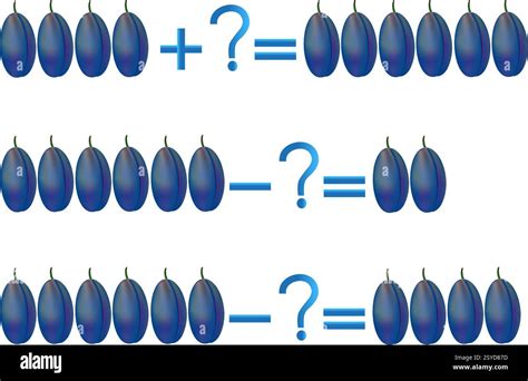Action Relationship Of Addition And Subtraction Examples With Plums Action Relationship Of Addition And Subtraction Examples With Plums