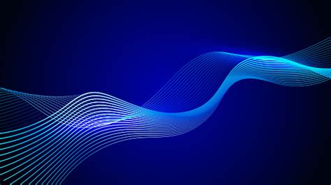 진한 파란색 추상적인 배경에 동적 파란색 입자 물결 선 추상적인 사운드 시각화 발광 입자의 파동 흐름의 디지털 구조 3차원 형태에 대한 스톡 벡터 아트 및 기타 이미지