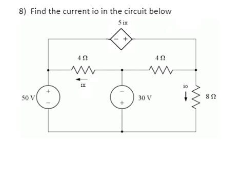 Solved Find The Current Io In The Circuit Below Chegg