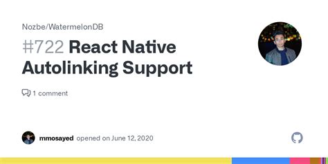 react native autolinking support · issue 722 · nozbe watermelondb · github
