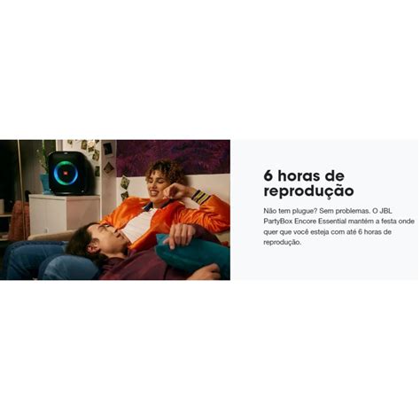 Caixa De Som JBL PartyBox Encore Essential 100W Bluetooth