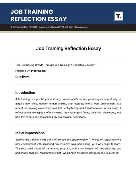reflection paper examples