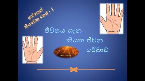 හස්ත රේඛා ගැන ඉගෙන ගමු අත්ලෙන් කියවෙන රහස් 1 ජීවන රේඛාව Youtube