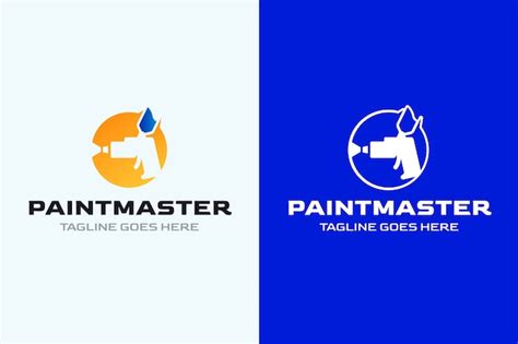 그라데이션 페인트 총 로고 디자인 서식 파일 무료 벡터