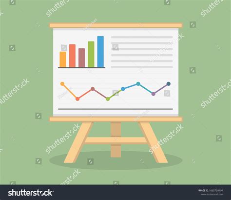Presentation Board Bar Chart Line Chart Stock Vector Royalty Free