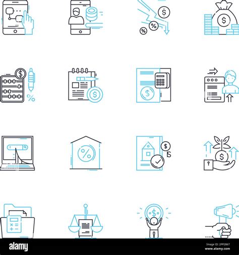 trade research linear icons set analysis export import market