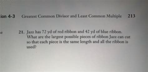 Solved Ion 4 3 Greatest Common Divisor And Least Common