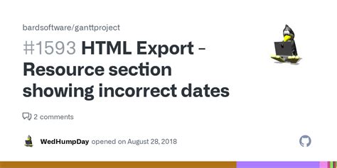HTML Export Resource Section Showing Incorrect Dates Issue Bardsoftware Ganttproject