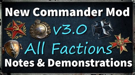 Coh2 New Commander Mod V30 Notes And Demonstrations Youtube