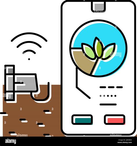 Smart Watering System Color Icon Vector Illustration Stock Vector Image And Art Alamy