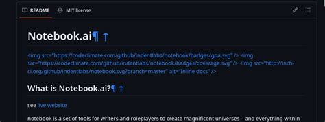 readme badges are broken · issue 1309 · indentlabs notebook · github