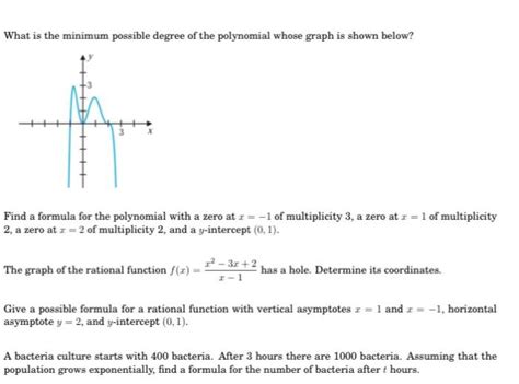 Solved What Is The Minimum Possible Degree Of The Polynomial