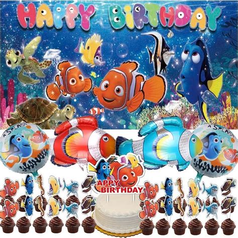 Finding Nemo Party Supplies Decorations Birthday Cake Topper Banner Decor Backdrop Balloons