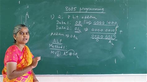 Assembly Language Program To Add Two 8 Bit Numbers Without Carry Using 8085 Microprocessor Youtube
