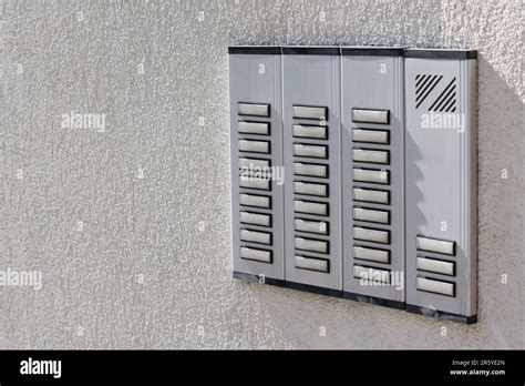 Intercom Station On Wall Outdoors Space For Text Security System Intercom Station On Wall Outdoors Space For Text Security System