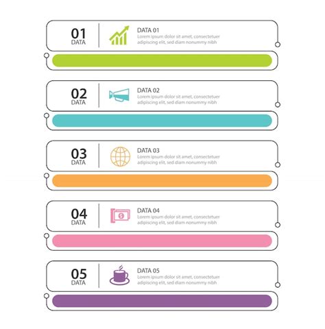 premium vector infographics tab thin line index with 5 data template