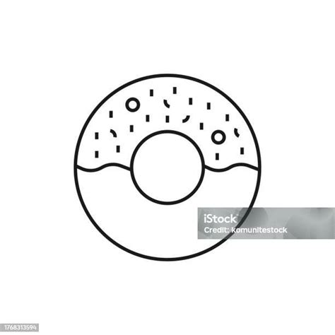 Donut 라인 아이콘 벡터 일러스트 레이 션입니다 로고 모바일 앱 웹사이트 Ui Ux 기호 기호에 대한 아이콘 디자인 0명에 대한 스톡 벡터 아트 및 기타 이미지 Istock