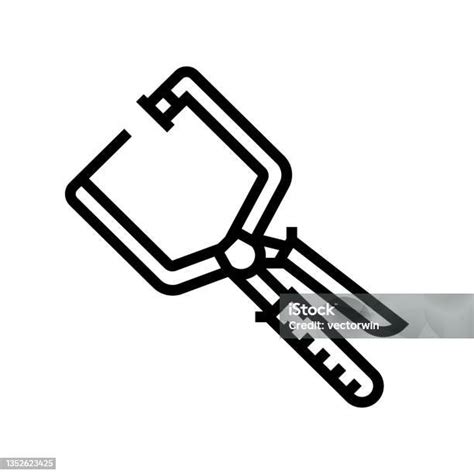 직각 클램프 목수 공구 라인 아이콘 벡터 일러스트레이션 갈고리 발톱에 대한 스톡 벡터 아트 및 기타 이미지 갈고리 발톱