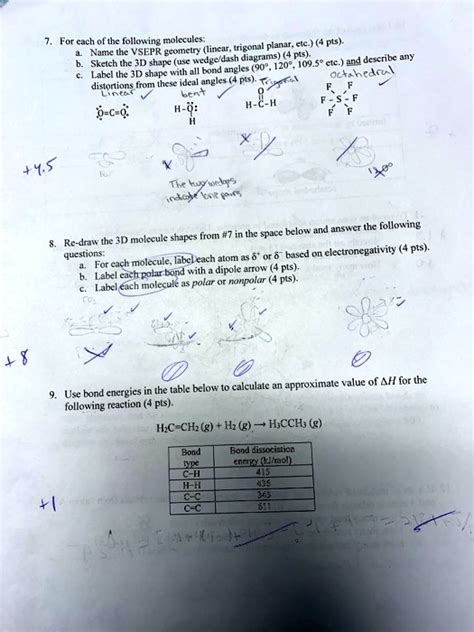 Solved For Cach Of The Following Molecules Nlanmi Pls Nare The