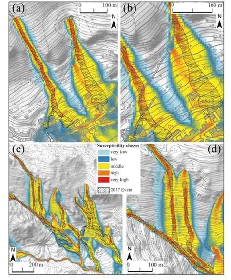 Comparison Of Potential Susceptibility Classes And The 2017 Debris Flow Download Scientific
