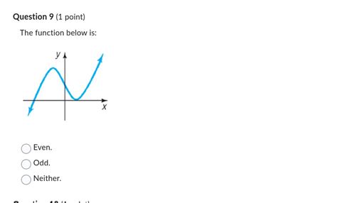 solved are these functions even odd or neither question 9 1