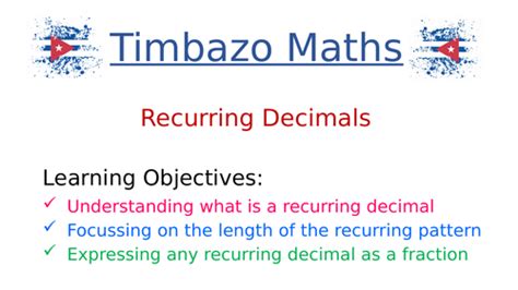 Recurring Decimals Teaching Resources