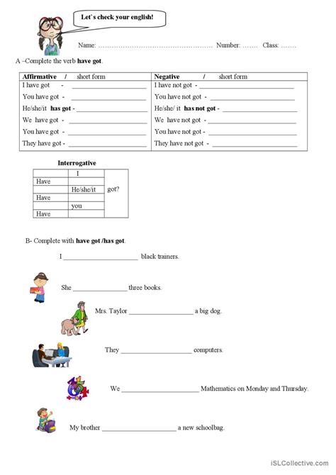 Have Got English Esl Worksheets Pdf Doc