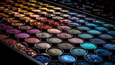 Vibrant Beauty Palette Collection Dark Shades In A Row Generated By Ai