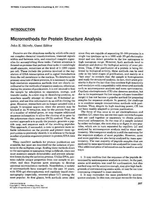 pdf micromethods for protein structure analysis dokumen tips