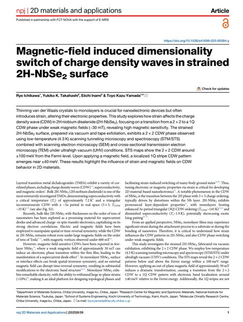 Pdf Magnetic Field Induced Dimensionality Switch Of Charge Density Waves In Strained 2h Nbse 2