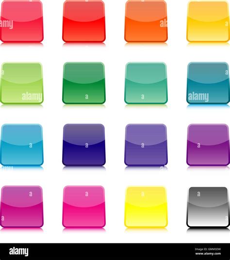 Set Of Multicolored Square Buttons Vector Illustration Stock Vector Image Art Alamy
