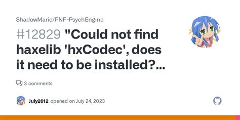Could Not Find Haxelib Hxcodec Does It Need To Be Installed Despite The Fact Hxcodec Is