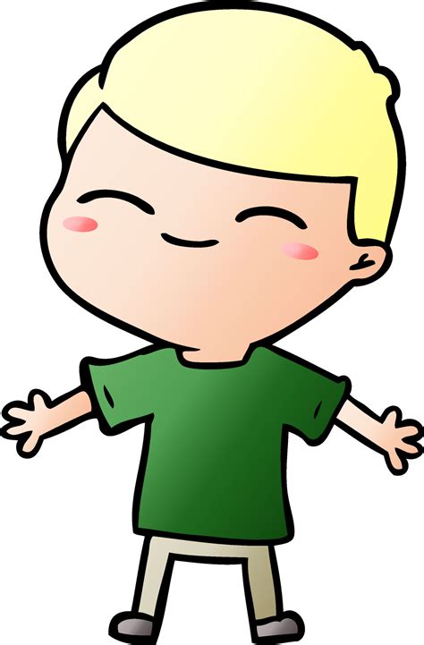 Ni O Sonriente De Dibujos Animados Vector En Vecteezy