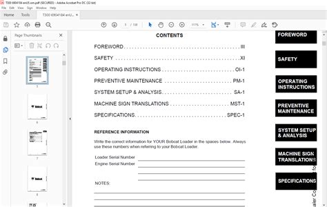 Bobcat T Turbo T Turbo High Flow Loader Operation Maintenance Manual PDF