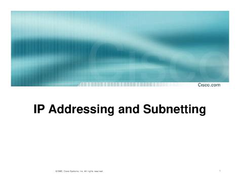 IP Addressing And Subnetting
