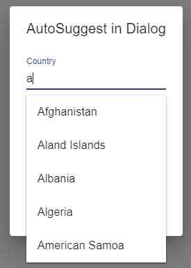 Javascript How To Make Autosuggest Suggestions Overflow The Dialog