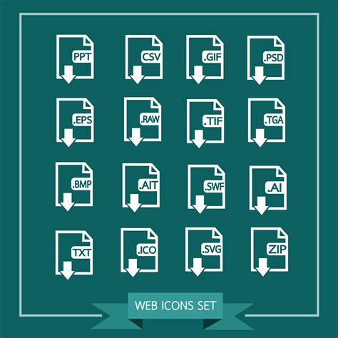 Files Format Icon Set 630893 Vector Art At Vecteezy