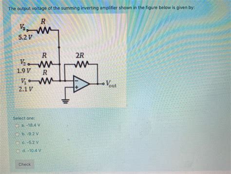 Solved The Output Voltage Of The Summing Inverting Amplifier