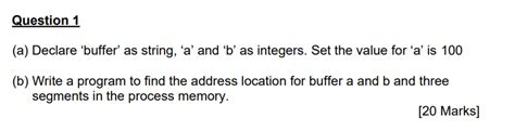 Solved Question A Declare Buffer As String A And Chegg