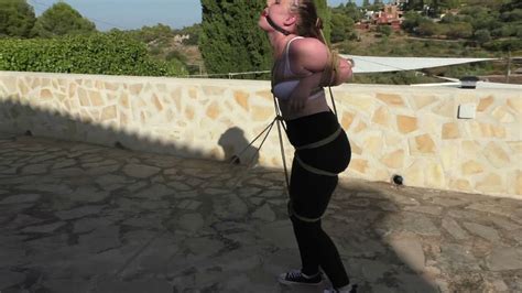 Tied In Public Bondage Walk Training More Walking Training For Roxy