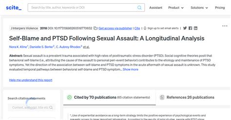 Self Blame And Ptsd Following Sexual Assault A Longitudinal Analysis