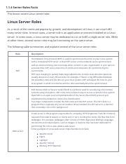 1 1 4 ServerRolesFacts Pdf 1 1 4 Server Roles Facts This Lesson Covers Linux Server Roles