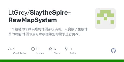 Github Ltgreyslaythespire Rawmapsystem 一个粗糙的杀戮尖塔的地图系统实现，只完成了生成地图的功能