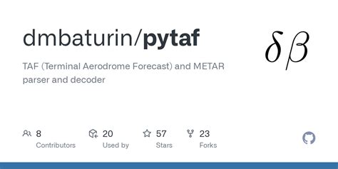 Github Dmbaturinpytaf Taf Terminal Aerodrome Forecast And Metar