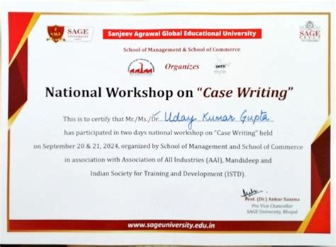 Dr Uday Kumar Gupta On Linkedin Participation In National Workshop On Case Writing At School