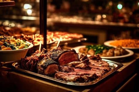 Premium Ai Image Assorted Meat Buffet Generative Ai